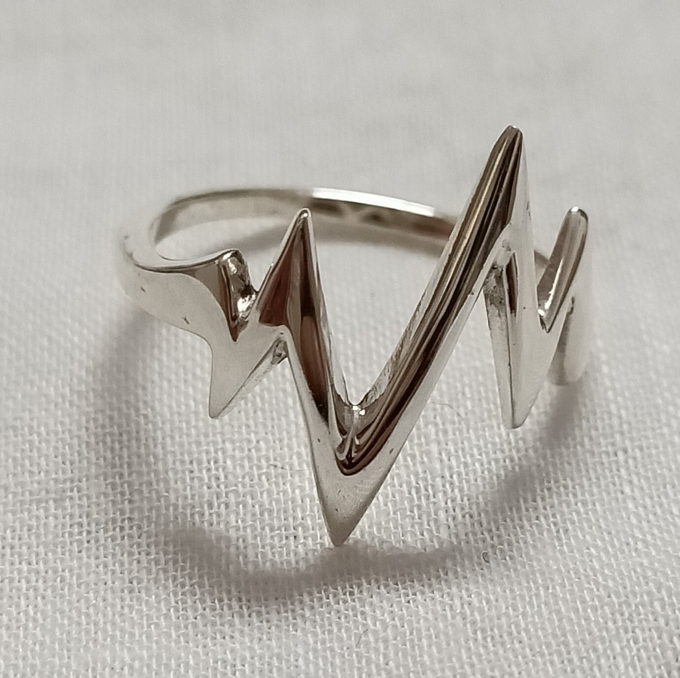 Heartbeat Ring, Pulse Ring, 925 Sterling Silver Heartbeat Ring, Simple ...