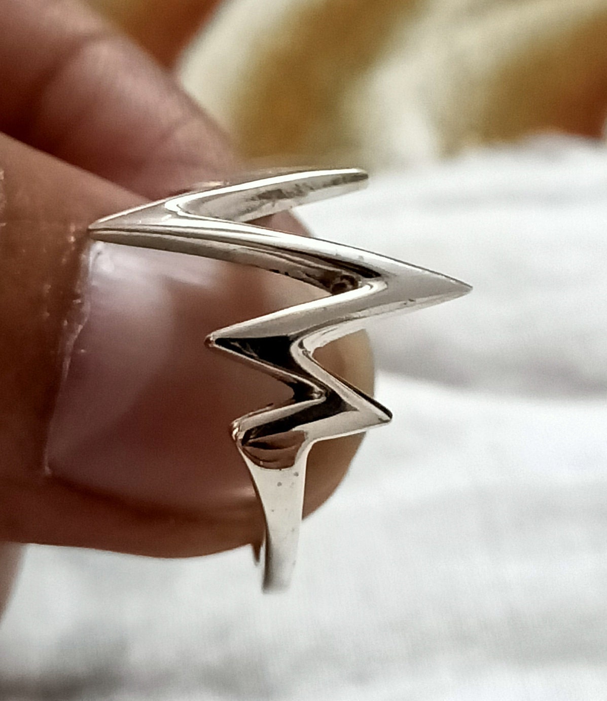 Heartbeat Ring, Pulse Ring, 925 Sterling Silver Heartbeat Ring, Simple ...