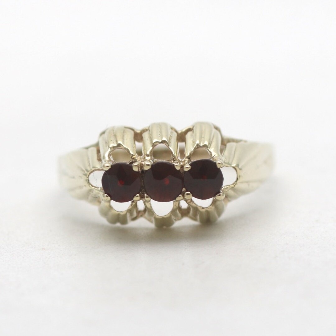 Garnet Ring 333 Gold 8 Kt Yellow Gold Gemstone Value 290 - Etsy