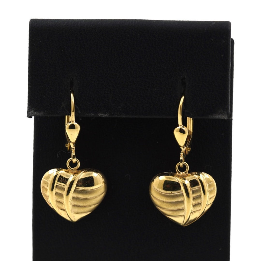 Heart Gold Earrings 333 8 Kt Yellow Gold Stud Earrings Creole Earrings ...