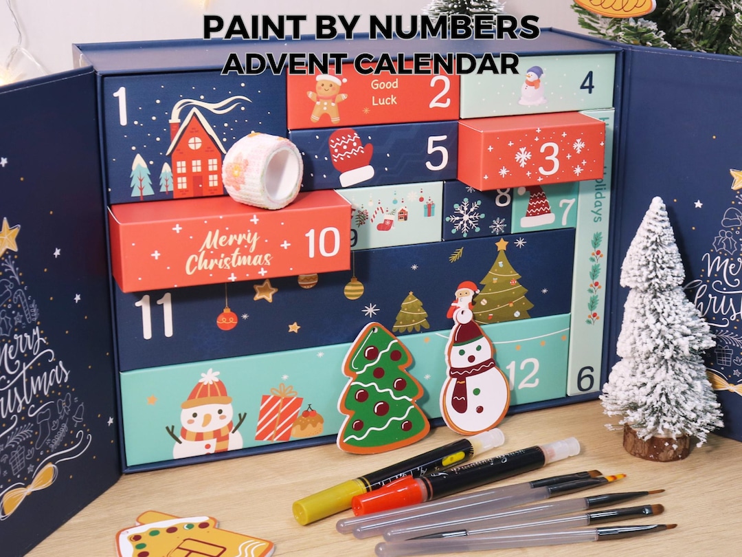 Advent Calendar Christmas Paint by Numbers Surprise Kit – DIY Holiday ...
