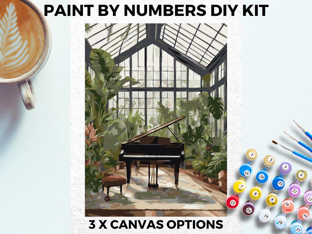 Piano Music PAINT by NUMBERS Kit Adults Minimalistic Chic DIY Painting ...
