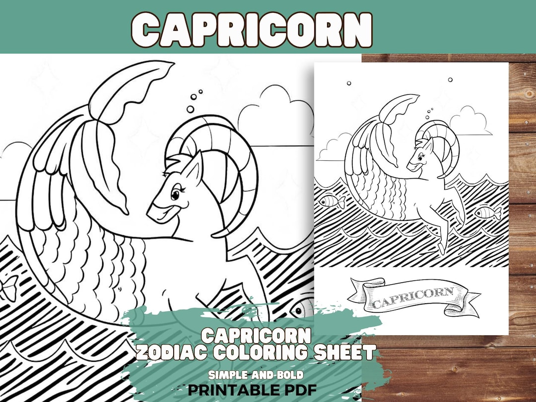 Capricorn COLORING PAGE Zodiac Signs Coloring Pages Coloring Sheets ...