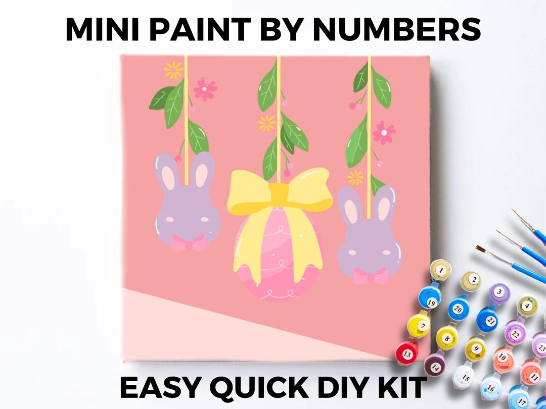 Cute Easter Eggs Mini PAINT by NUMBERS Kit Adults Minimalistic Chic DIY ...