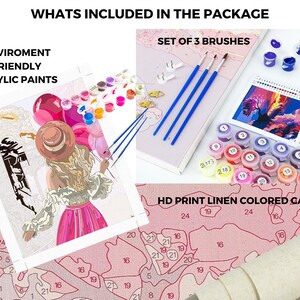 Enchanted Witches 2x Paint by Numbers Kit for Adults Whimsical Pink ...