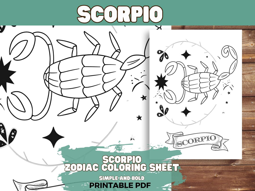 Scorpio COLORING PAGE Printable Zodiac Signs Coloring Pages Coloring ...