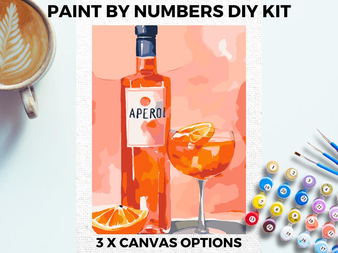 Aperol Cocktail PAINT by NUMBERS Kit Adults Minimalistic Chic DIY ...