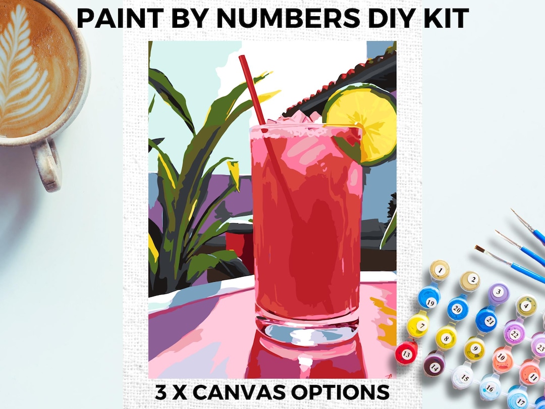 Cosmopolitan Cocktail PAINT by NUMBERS Kit Adults Minimalistic Chic DIY ...