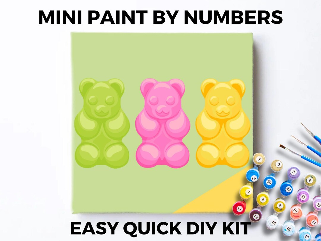 Gummy Bear Candy Mini PAINT by NUMBERS Kit Adults Minimalistic Chic DIY ...