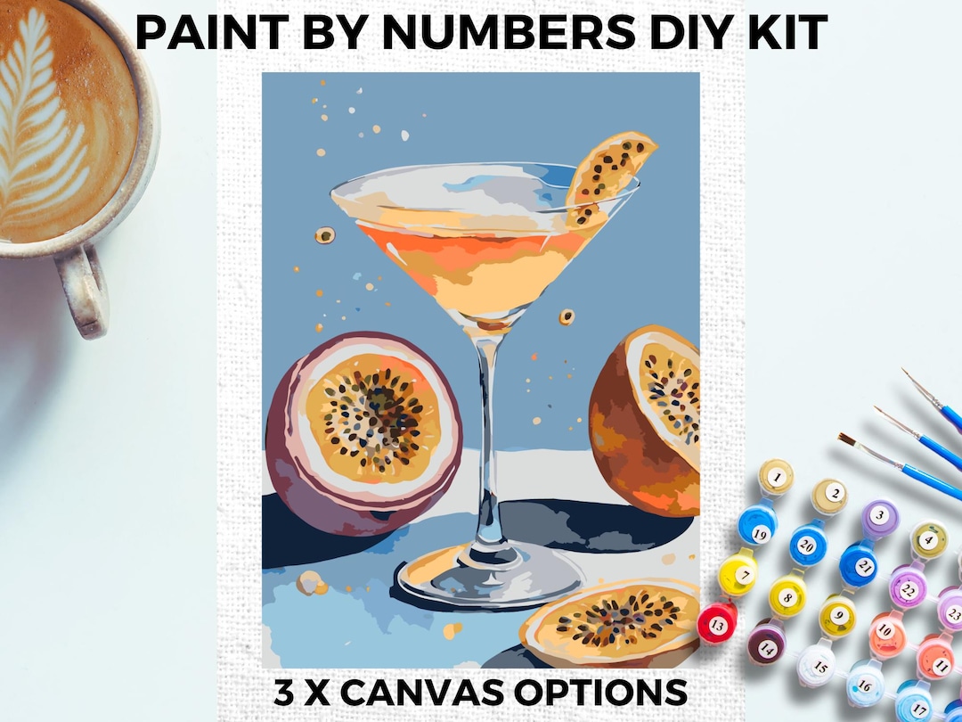 Cocktail PAINT by NUMBERS Kit Adults Minimalistic Chic DIY Painting ...