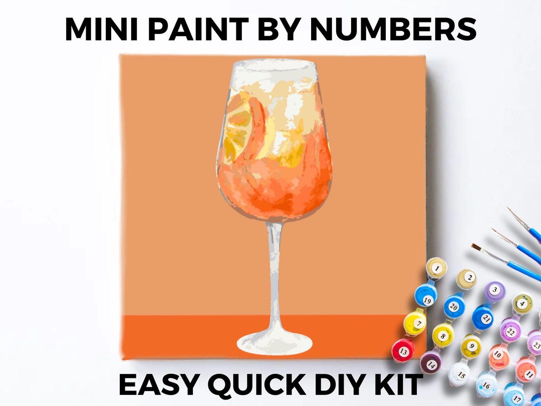 Aperol Spritz Mini PAINT by NUMBERS Kit Adults Minimalistic Chic DIY ...