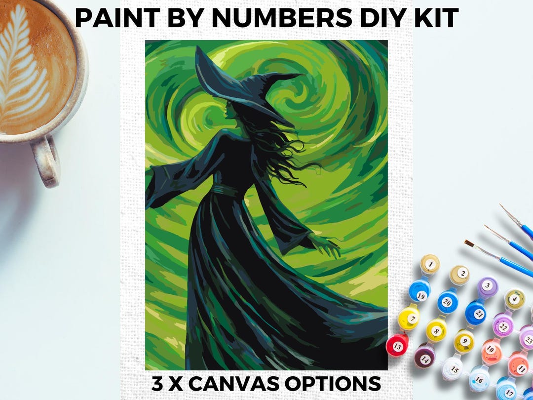 Mystic Forest Witch | Green Sorceress Paint by Numbers Kit – Fantasy ...