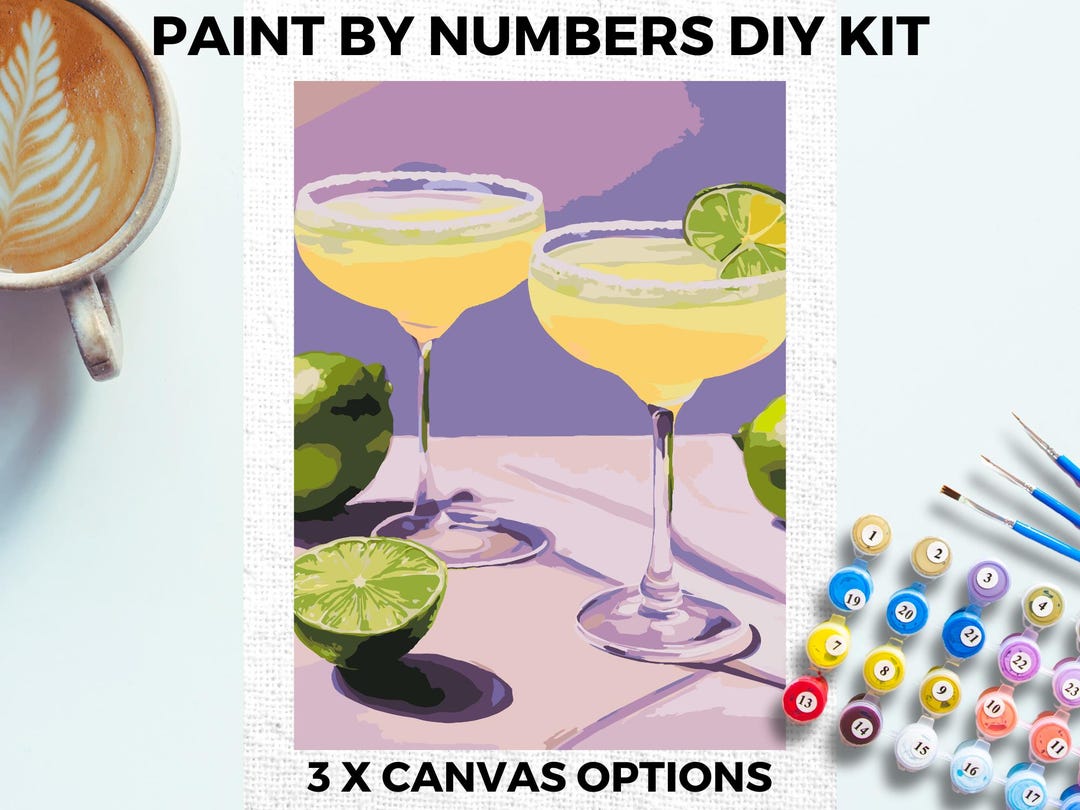 Margarita Cocktail PAINT by NUMBERS Kit Adults Minimalistic Chic DIY ...
