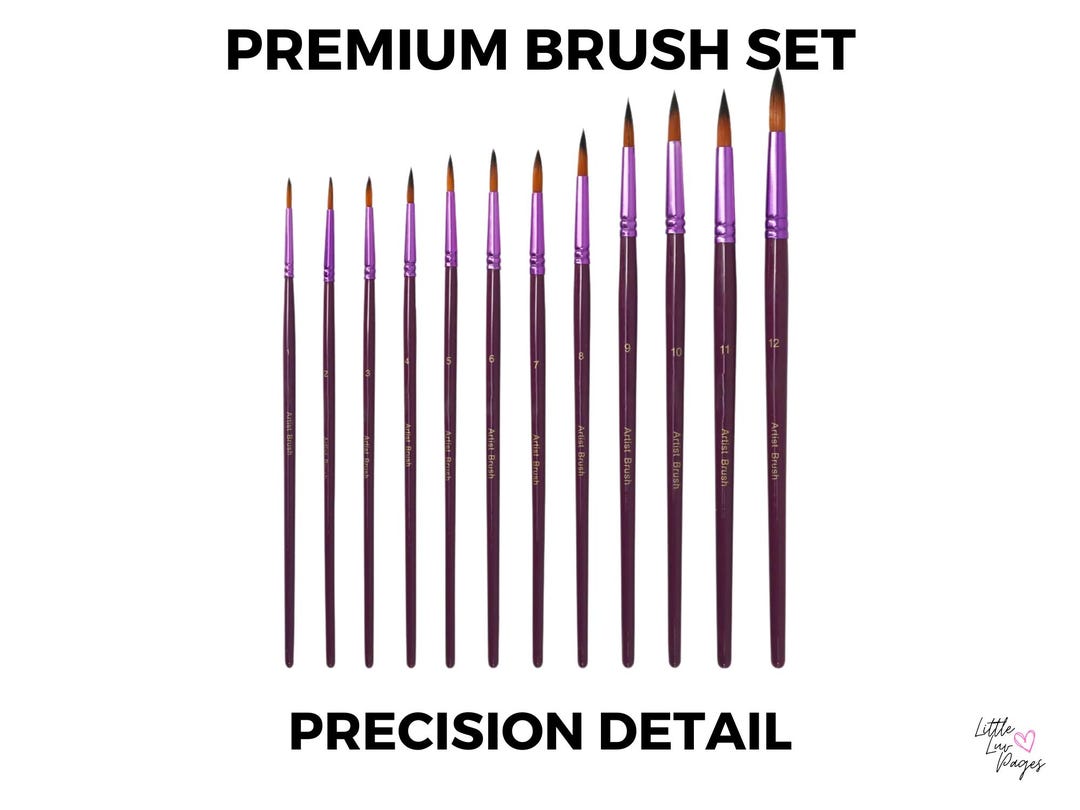 Premium Purple Paint Brushes for Paint by Numbers Detail Acrylic Brush ...