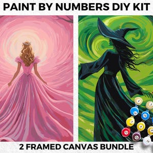Enchanted Witches 2x Paint by Numbers Kit for Adults Whimsical Pink ...