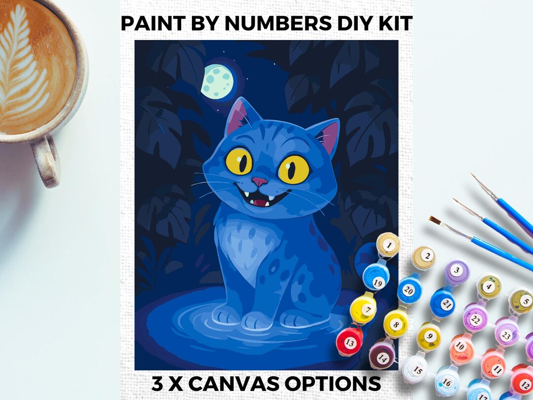 Blue Tiger PAINT by NUMBERS Kit Adults Minimalistic Chic DIY Painting ...