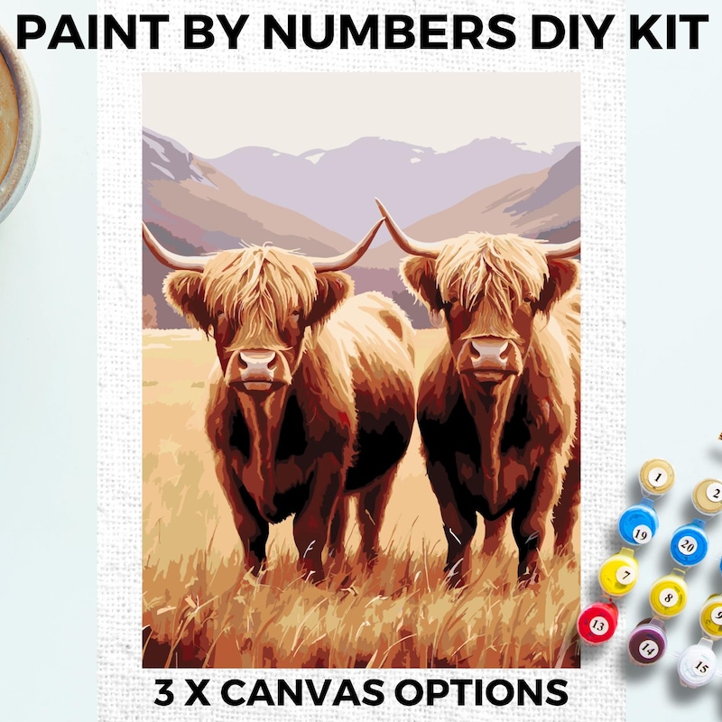 Paint by Number Cow - Etsy