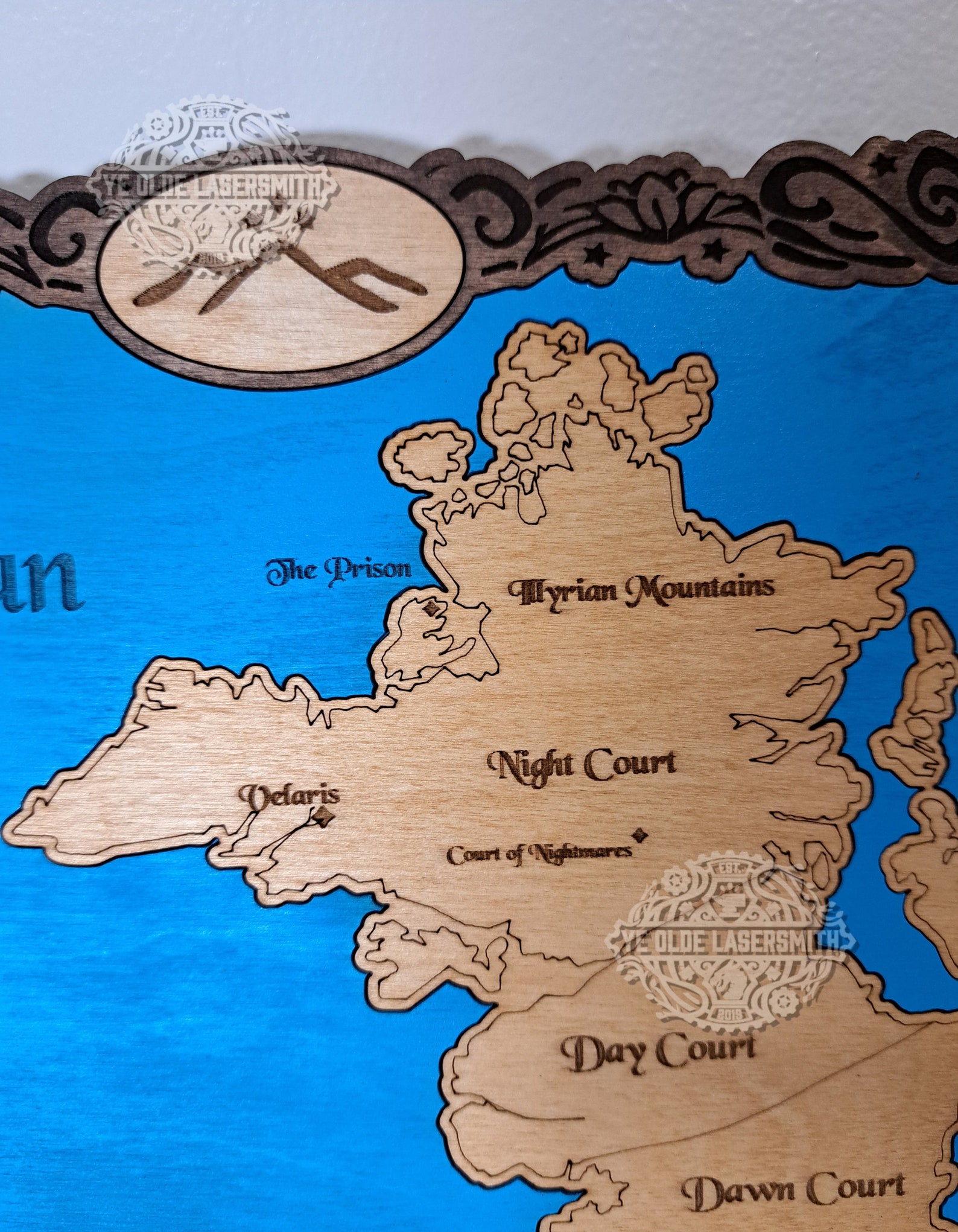 ACOTAR Lasercut Wooden Map of Prythian officially Licensed - Etsy