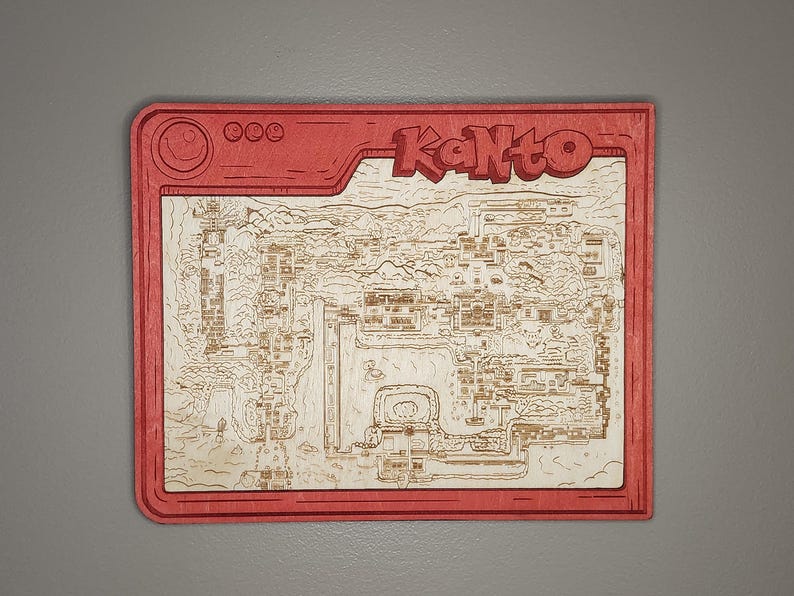 Wooden Kanto Map From Pokemon - Etsy