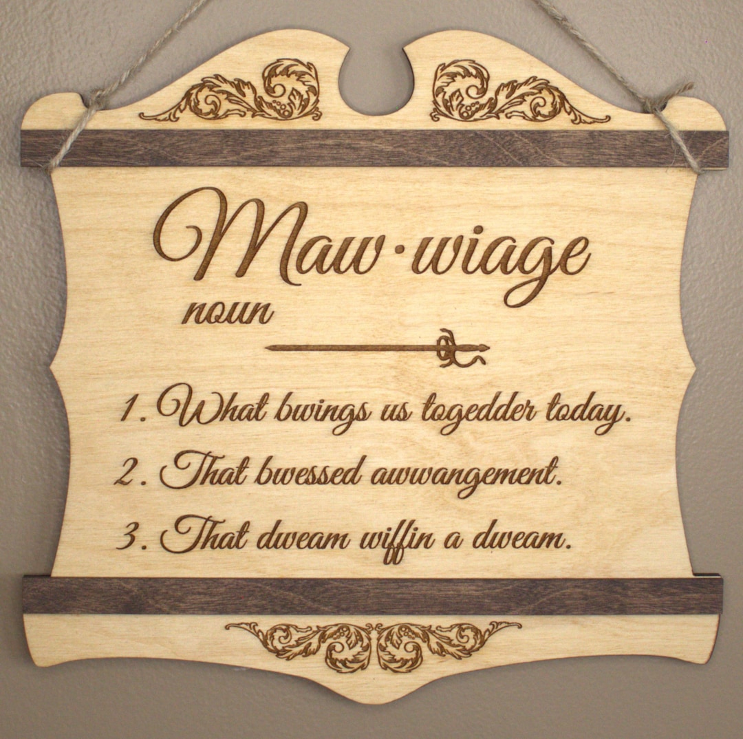 Mawwiage Plaque, From the Princess Bride - Etsy