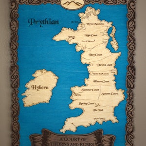 ACOTAR Lasercut Wooden Map of Prythian (officially Licensed) - Etsy