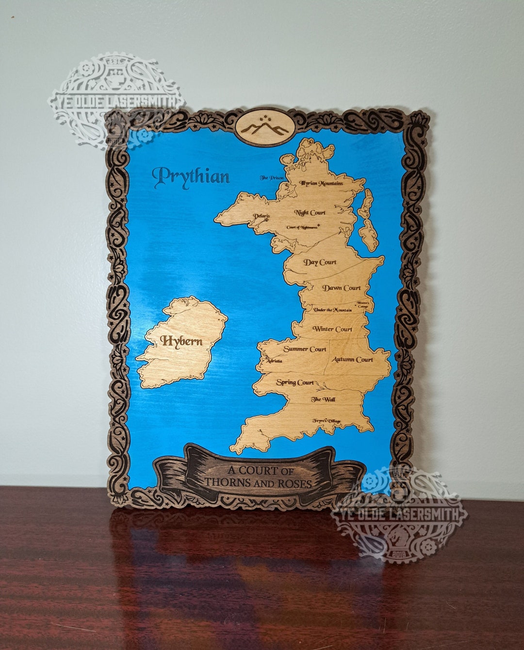 ACOTAR Lasercut Wooden Map of Prythian (officially Licensed) - Etsy