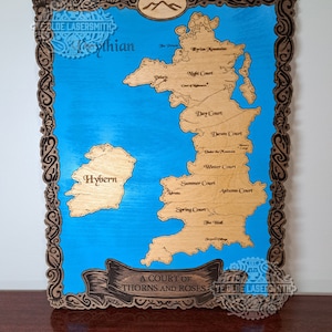 ACOTAR Lasercut Wooden Map of Prythian (officially Licensed) - Etsy