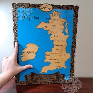 ACOTAR Lasercut Wooden Map of Prythian (officially Licensed) - Etsy