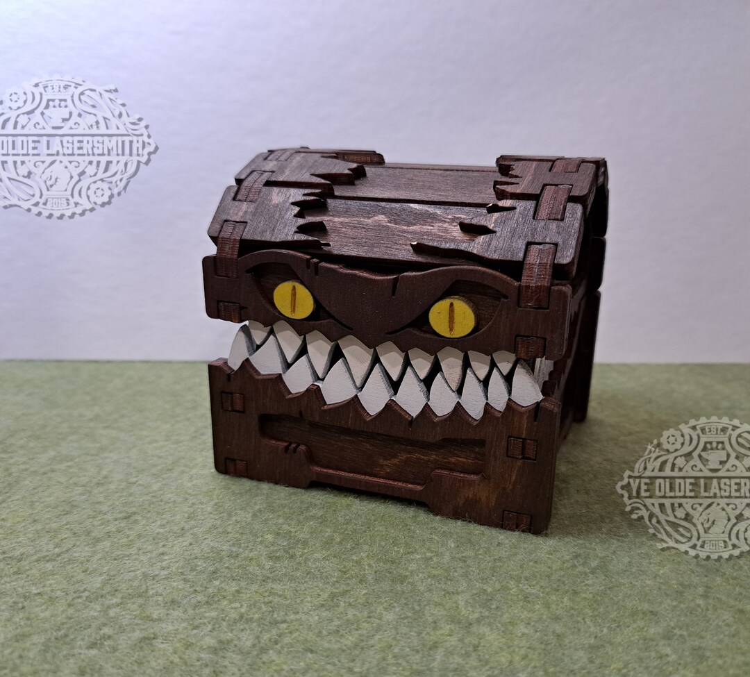 Small Wooden Mimic Chest - Etsy