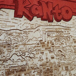 Wooden Kanto Map From Pokemon - Etsy