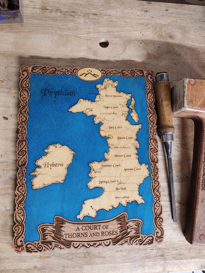 ACOTAR Wooden Map of Prythian (officially Licensed) - Etsy