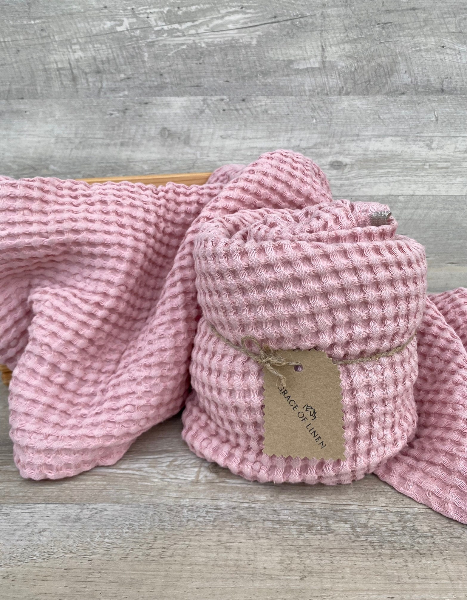 Cozy Linen Baby Blanket Plaid Pink - Etsy
