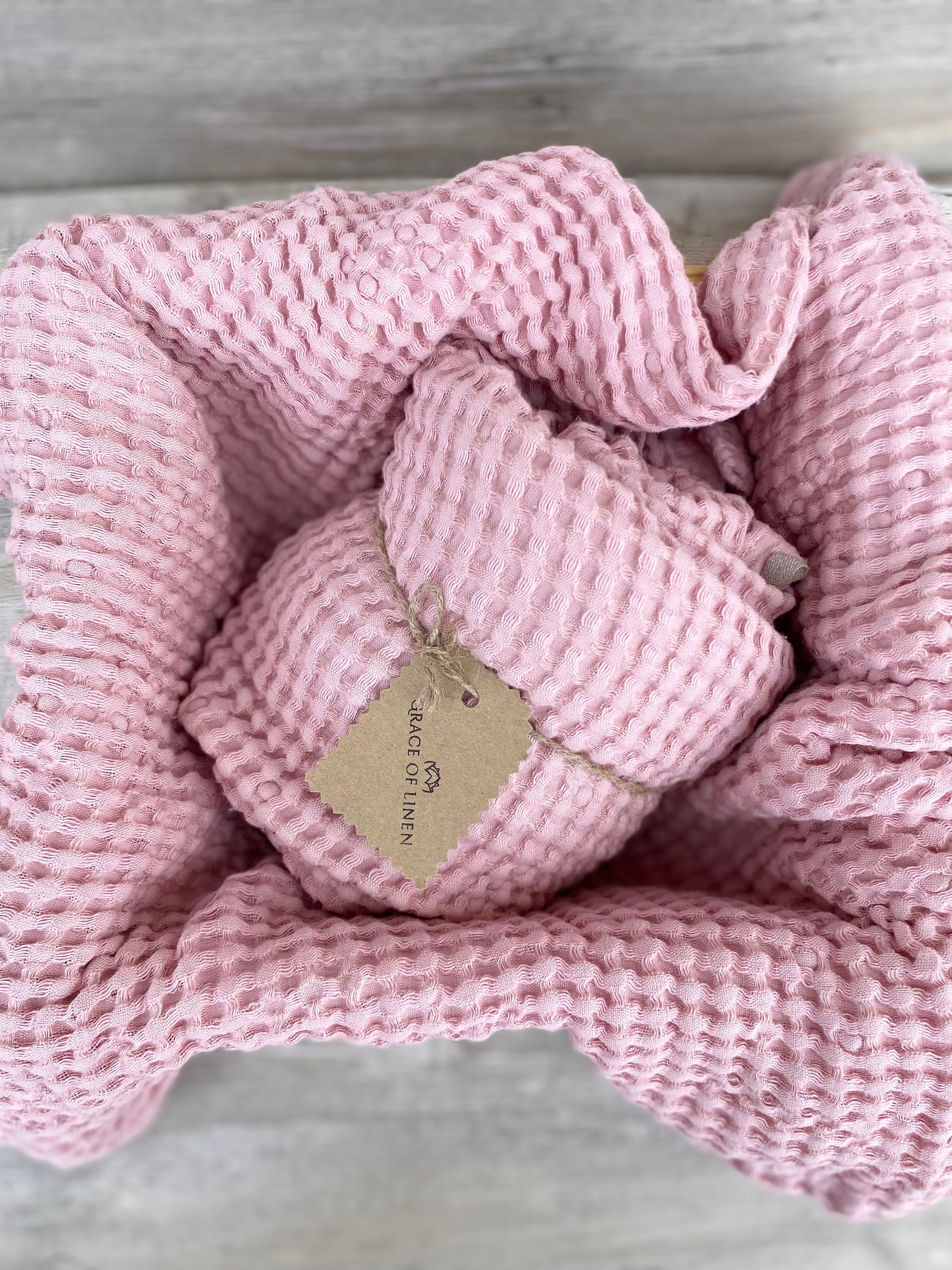 Cozy Linen Baby Blanket Plaid Pink - Etsy