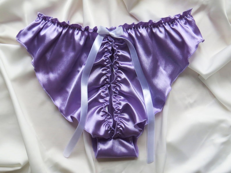 Purple Satin Panties Crotchless Panties Uncensored Sissy Panty - Etsy UK