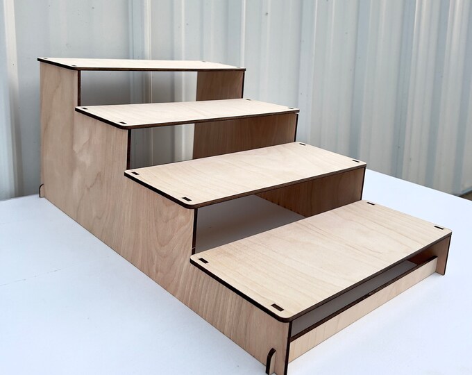 Large Wooden Portable Retail Table Display Stand, 4 Shelf Table Display ...