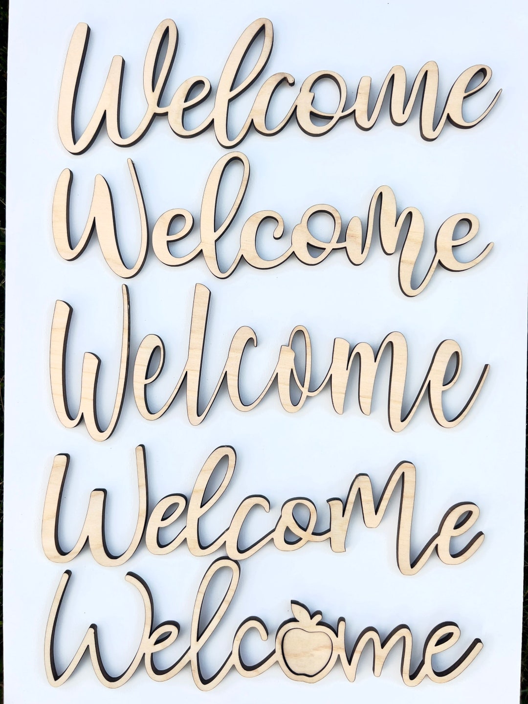 Wooden Welcome, Unfinished Wood Words, DIY Projects, Door Hangers ...