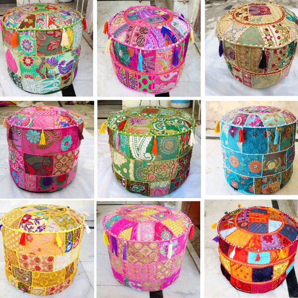 Indian Pouf - Etsy
