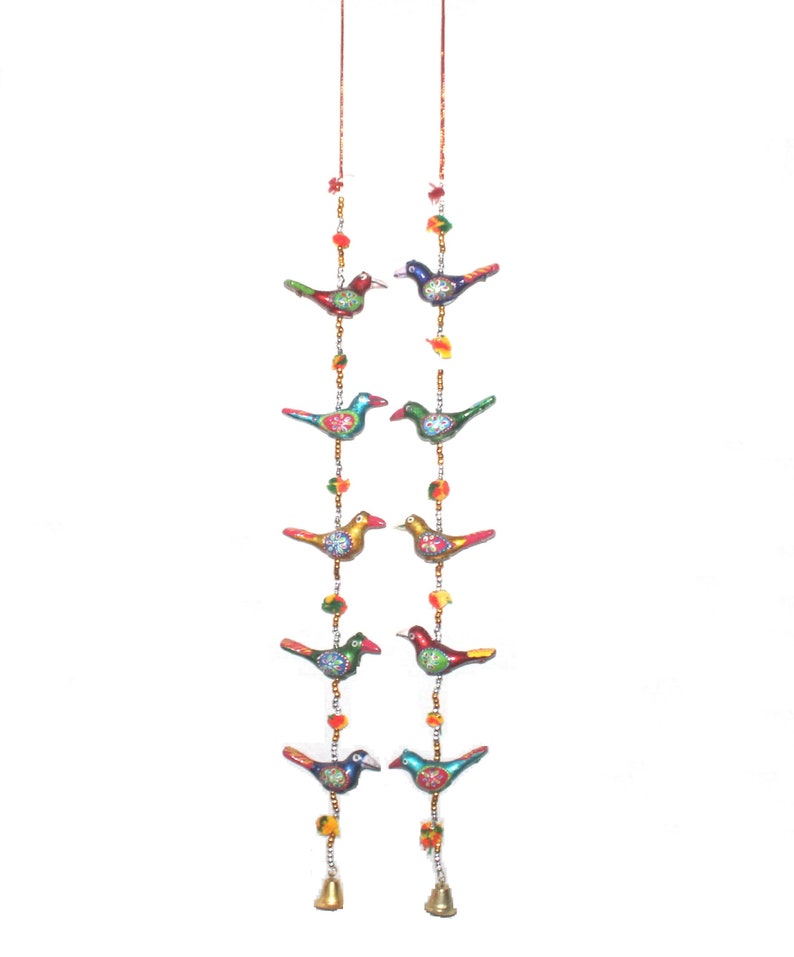 Indian Handmade Birds Wind Chime With Bells Recycled Birds - Etsy