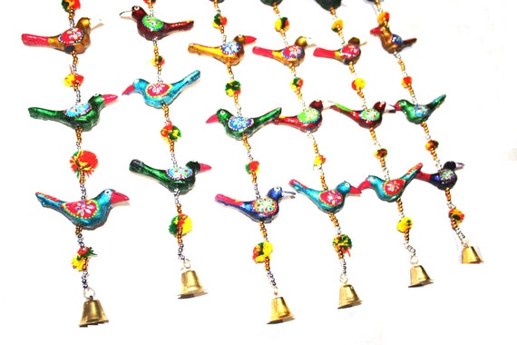 Indian Handmade Birds Wind Chime With Bells Recycled Birds - Etsy