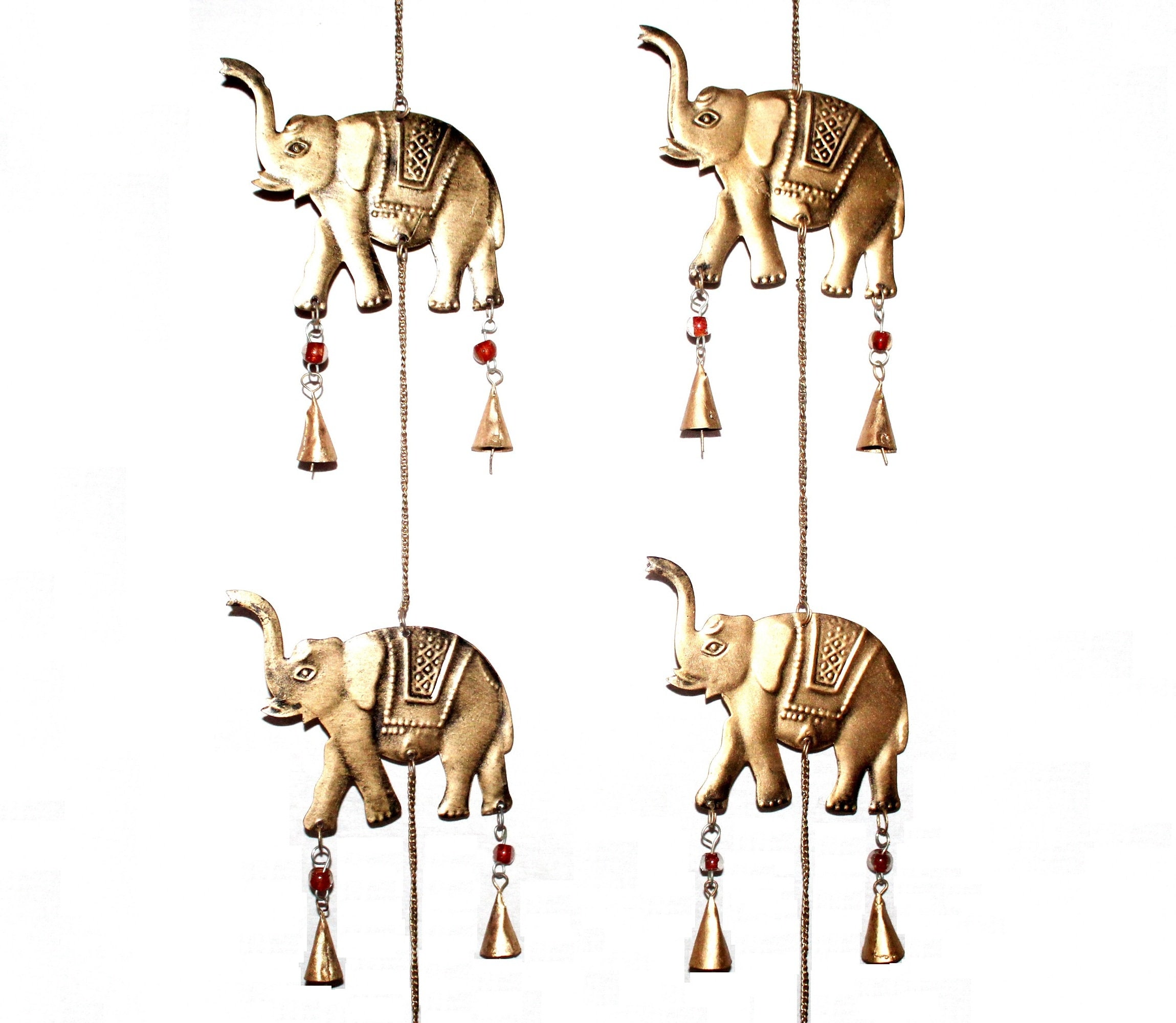 Handmade Elephant Wind Chime With Bells Recycled Elephant | Etsy