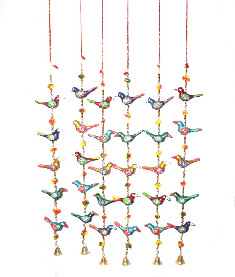 Indian Handmade Birds Wind Chime With Bells Recycled Birds - Etsy