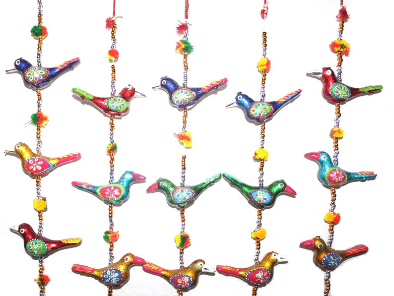 Indian Handmade Birds Wind Chime With Bells Recycled Birds - Etsy