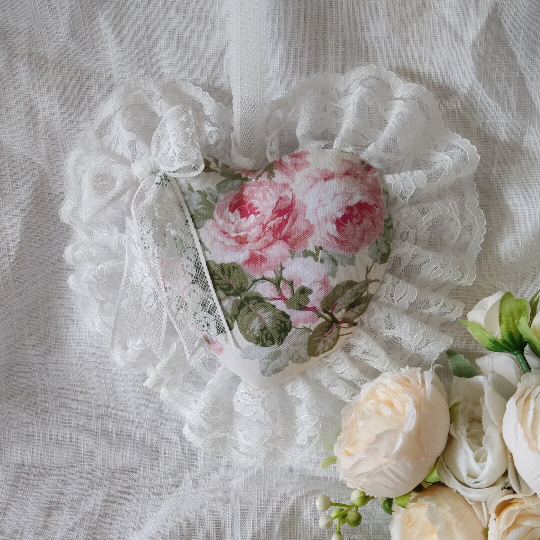 Large Vintage French Rose Heart - Etsy