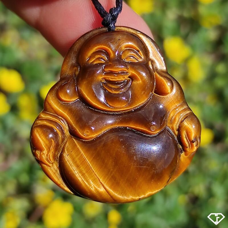 Tiger s Eye Buddha Pendant lithotherapy Gift Idea