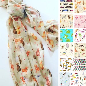 Womens Large Chiffon Scarf, Autumn Accessories, Gift for Her, Choose ...