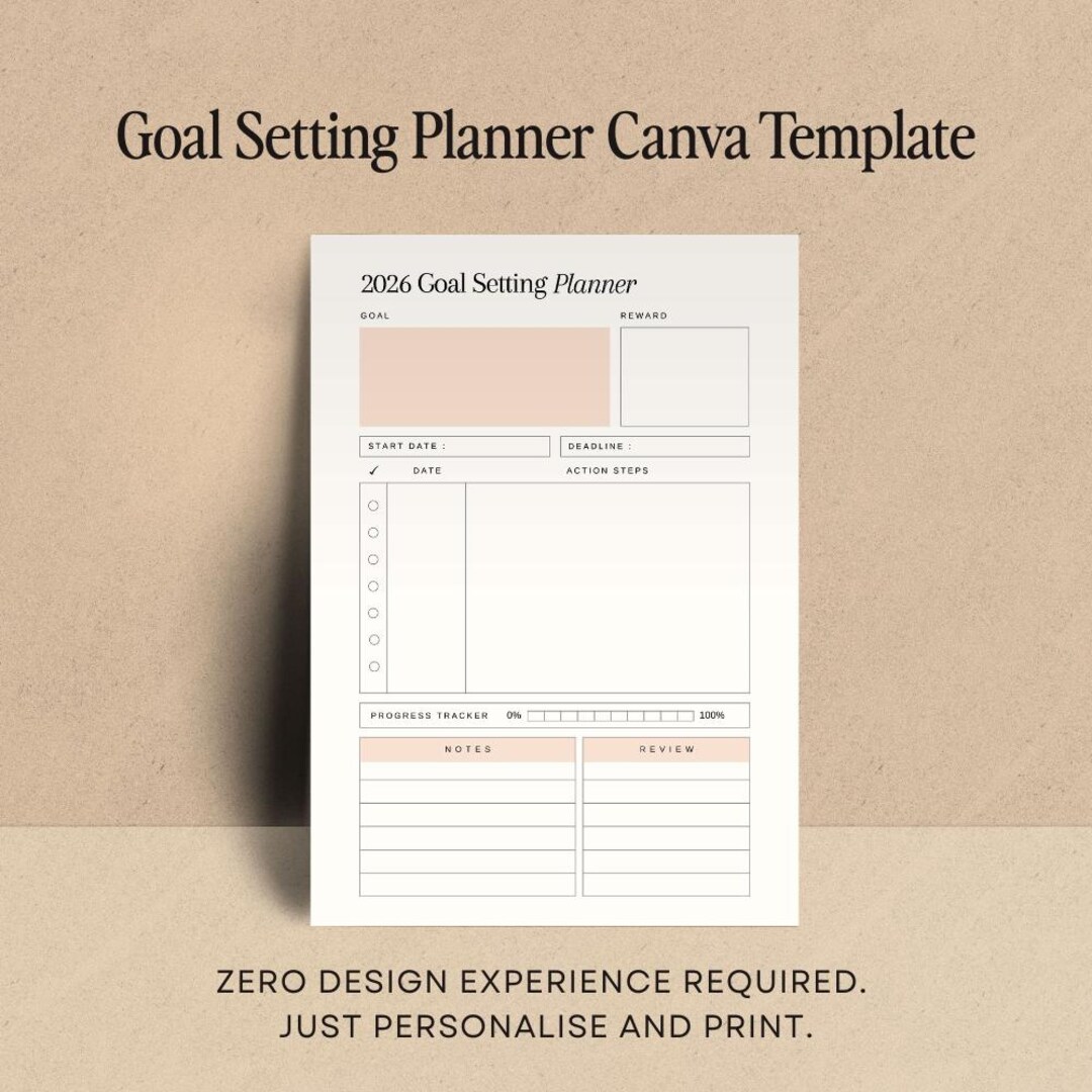 2026 Goal Setting Planner Canva Editable Template - Etsy