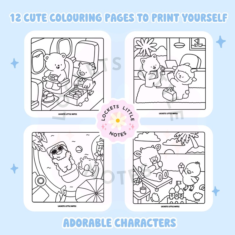 Summer Cuties Colouring Pages | PDF | Digital Download | Set 2 | Summer ...