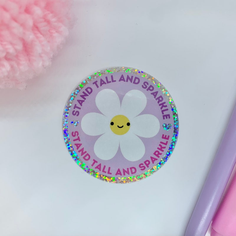 Glitter Daisy Stickers - Etsy UK
