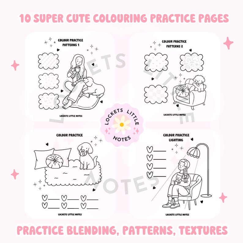 10 Colouring Practice Pages | PDF Digital Download | Printable. - Etsy