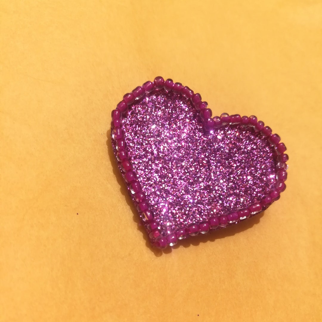 Fushia Pink Heart Brooch - Etsy
